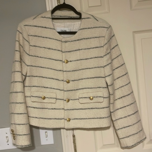 Celine | Jackets & Coats | Celine Tweed Jacket Size M | Poshmark